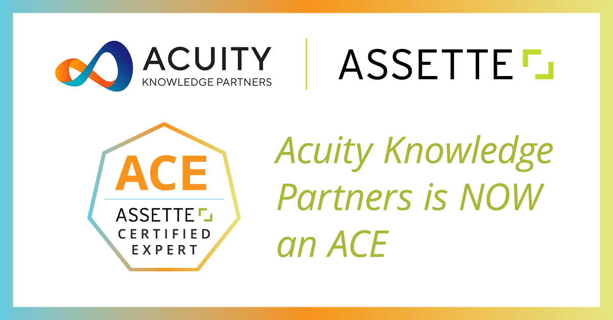 Acuity Knowledge Partners Achieves Assette Certified Expert Status ... Acuity Knowledge Partners Achieves Assette Certified Expert Status ...